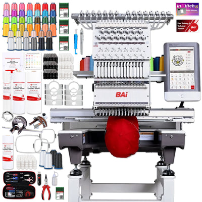 BAi MIRROR 15 Needle Commercial Embroidery Machine with Deluxe Bundle ...