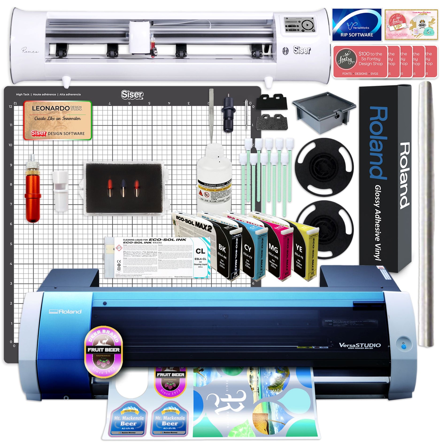 Roland BN-20A Print & Cut Bundle with Iinks | Swing Design