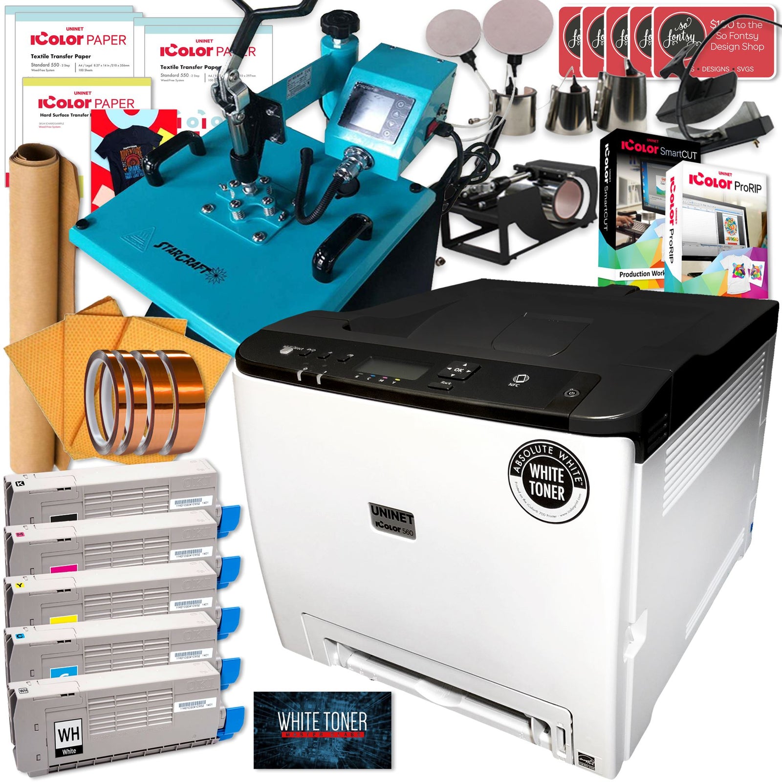 UNINET iCOLOR 560 White Toner Printer Bundles | Swing Design