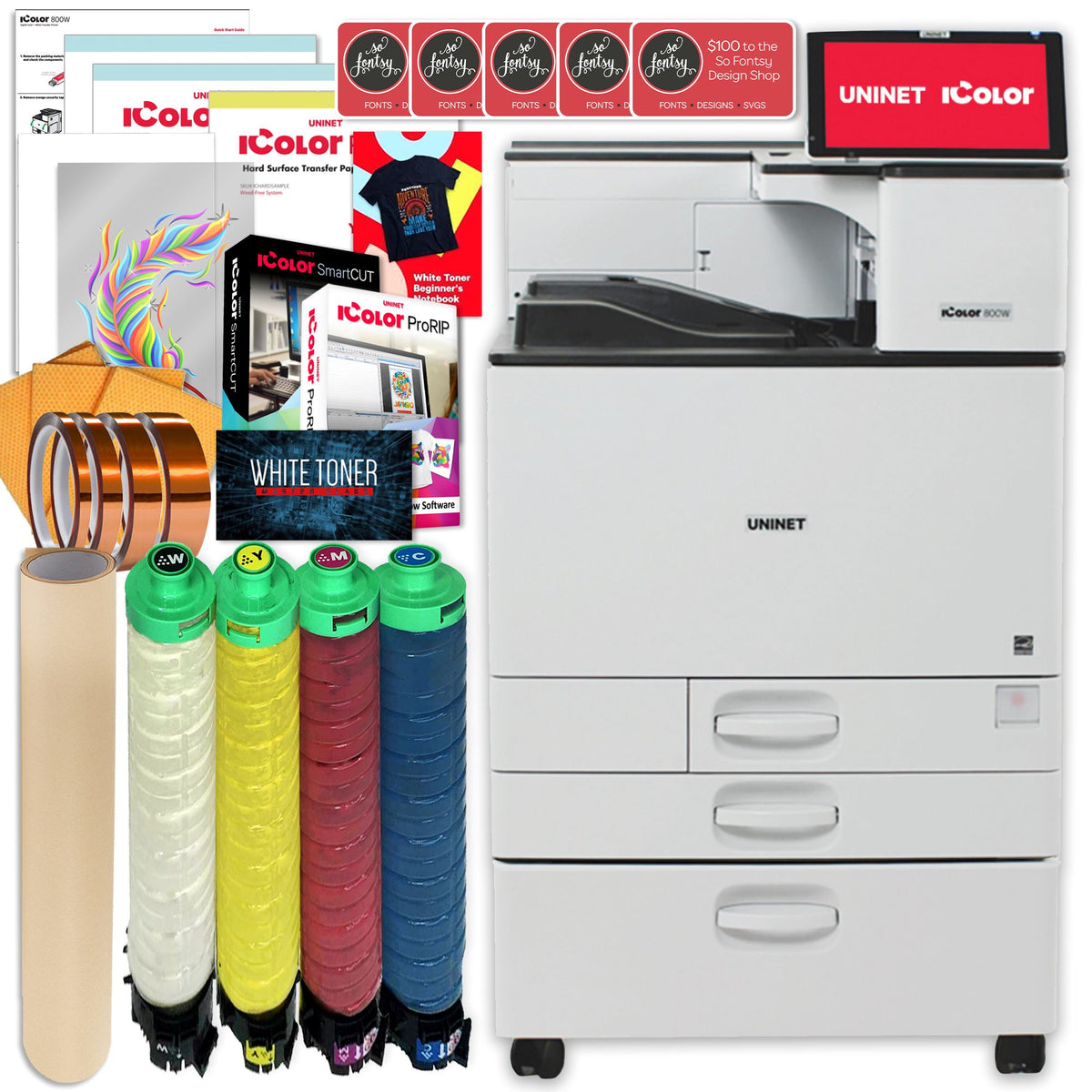 UniNet iColor 800W White Toner Printer Bundle | Swing Design