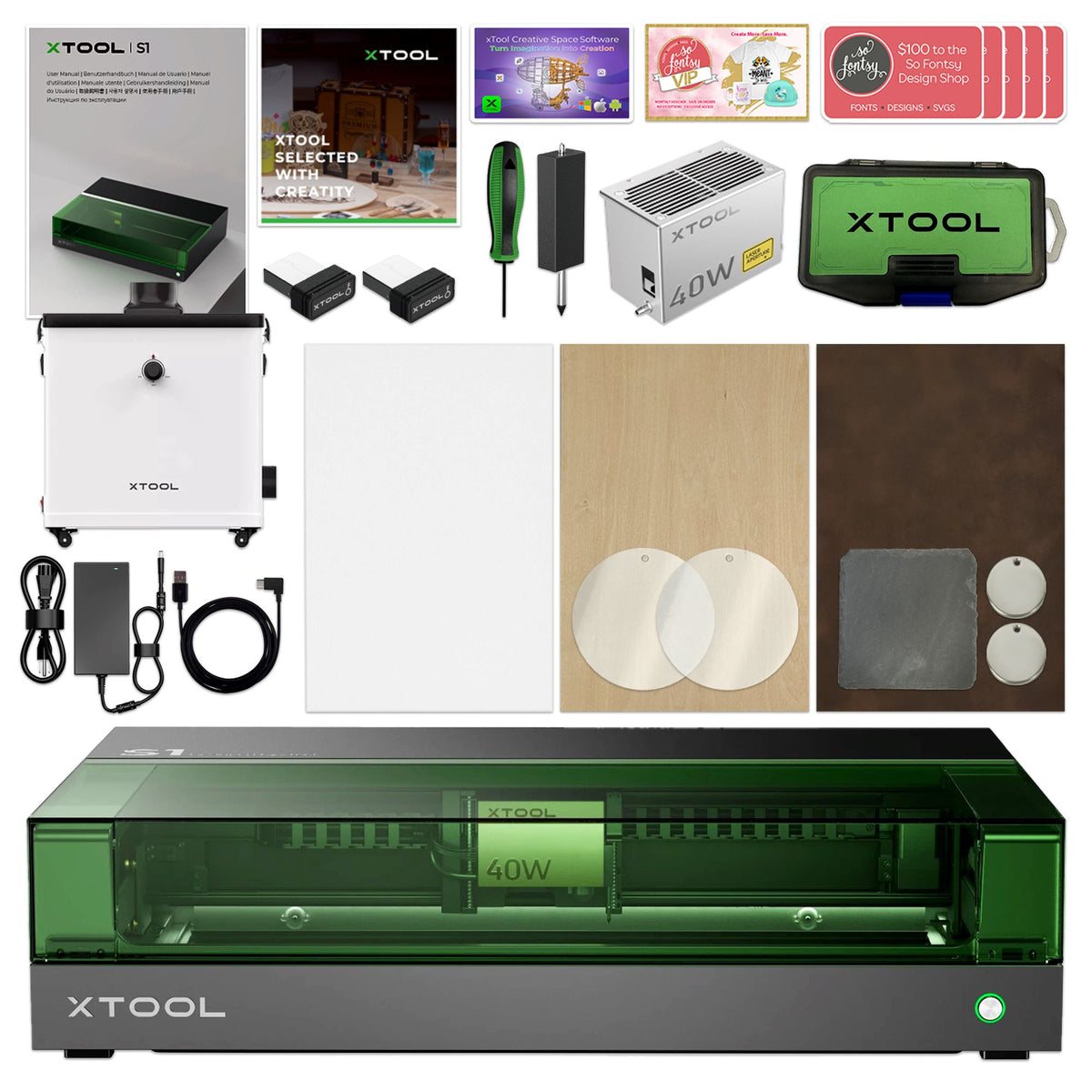 XTool S1 Craft Laser Cutter & Engraver Bundles & Accessories– Swing Design