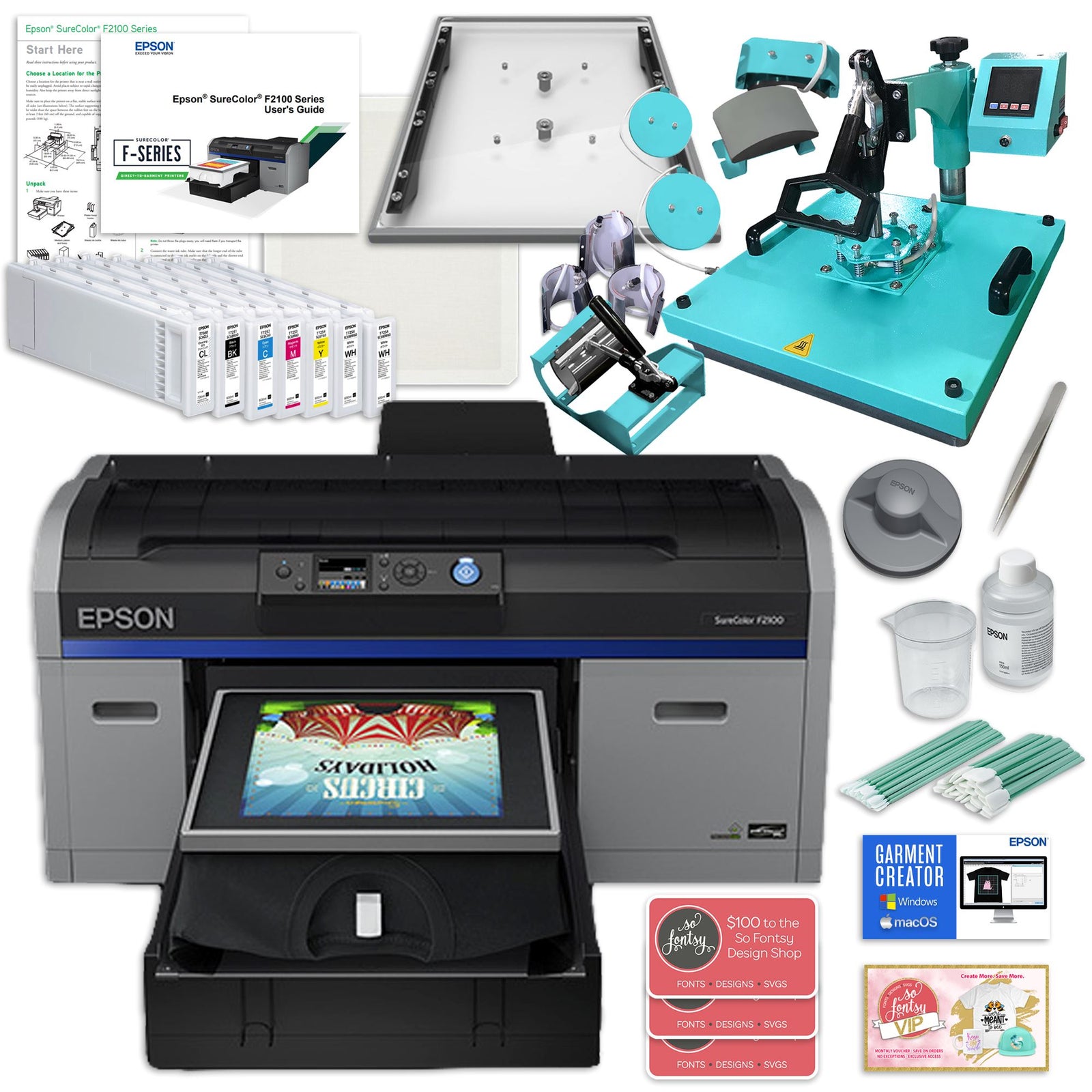 Epson F2100 DTG & DTF Combo Printer Bundles | Swing Design