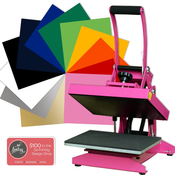 Hotronix Pink Craft Heat Press 9" x 12" Bundle | Swing Design