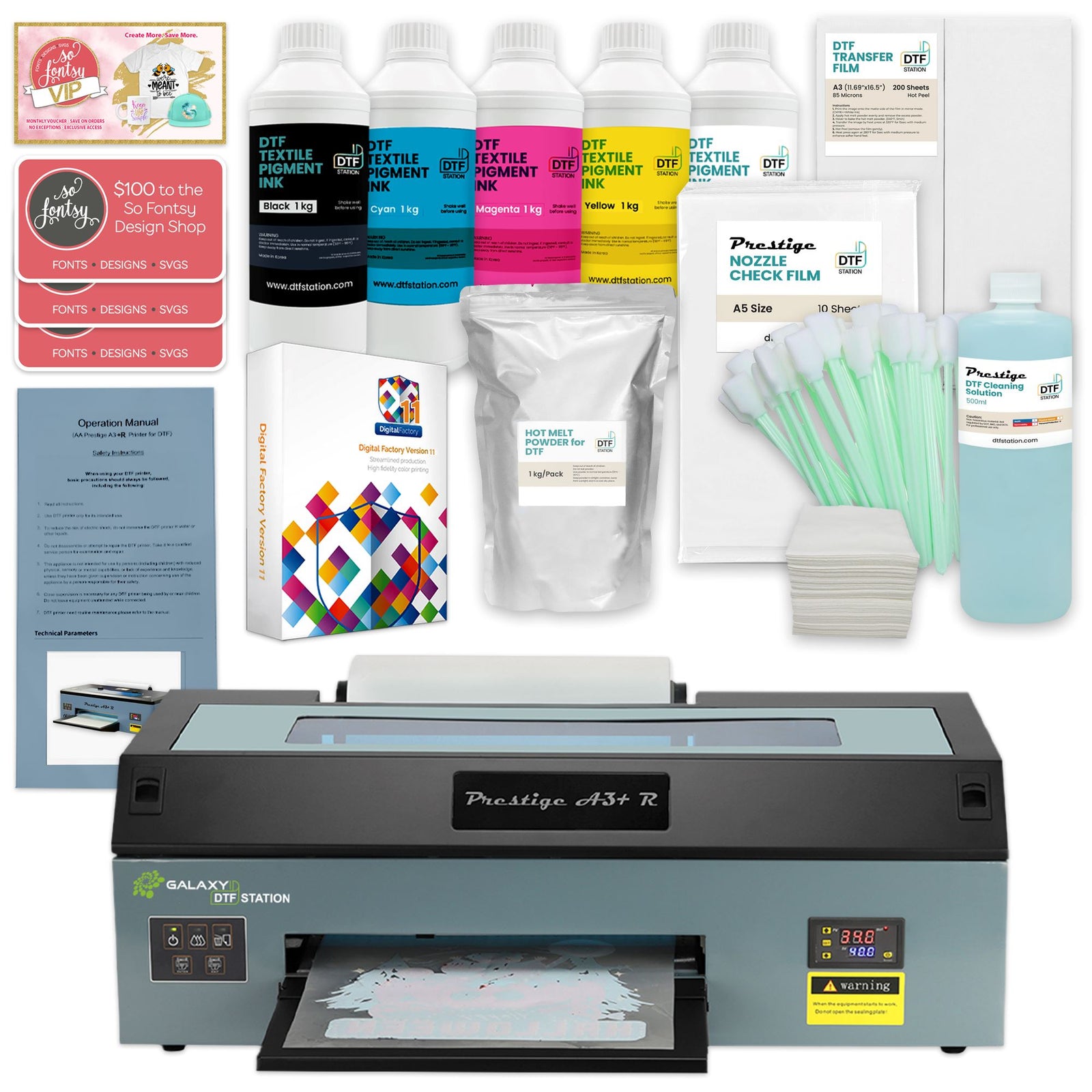 Prestige A3+ R Direct to Film (DTF) Roll & Sheet Printer, Inks & Suppl ...