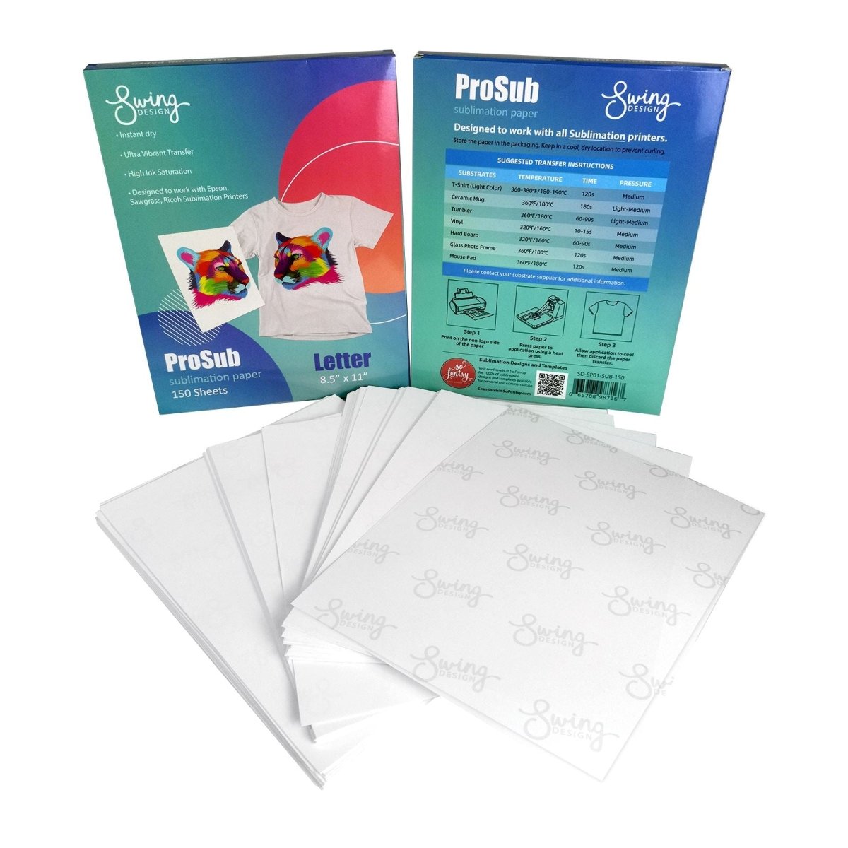 Sublimation Paper Epson & Sawgrass 8.5" x 11" | Swing Design