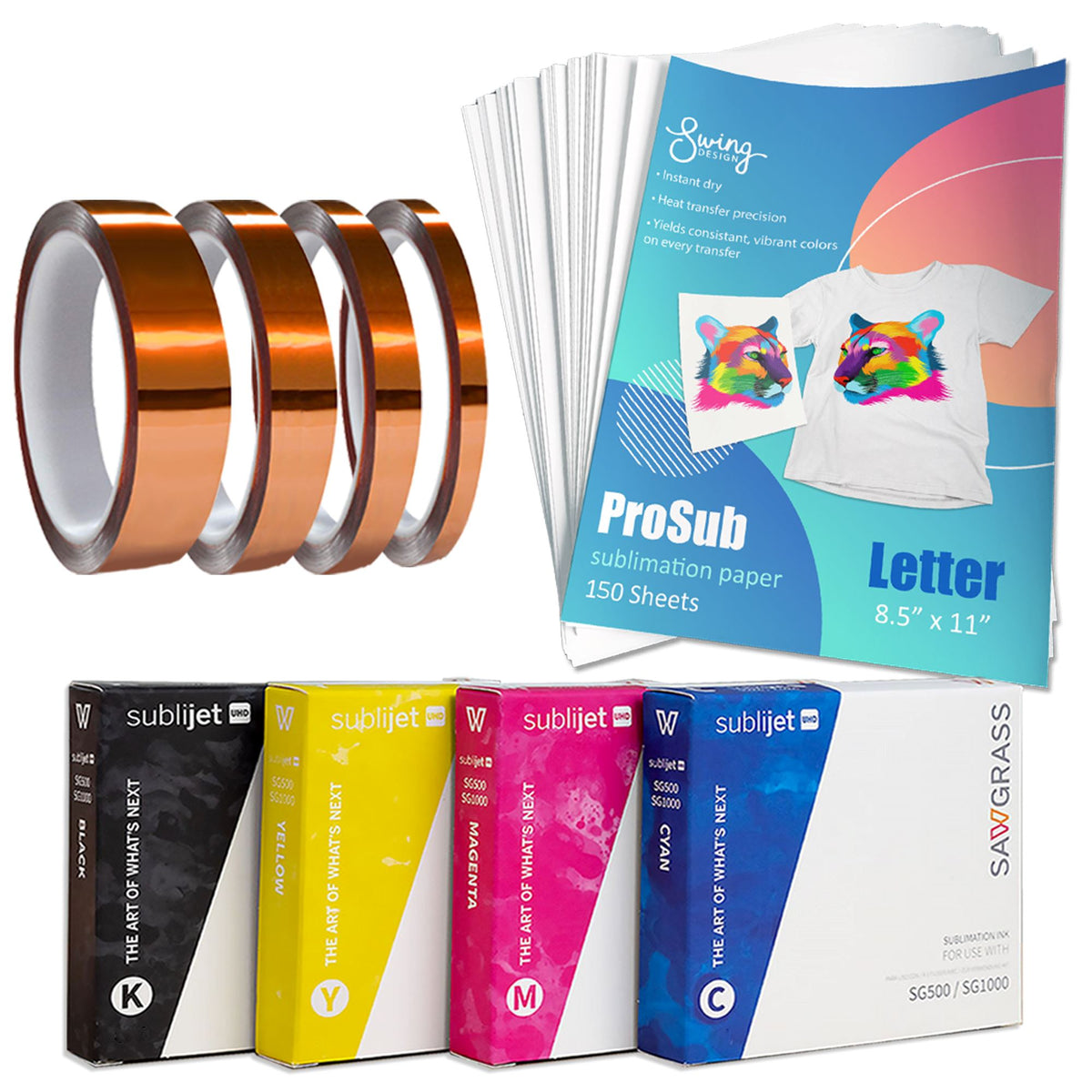 Sawgrass Sublimation Inks, Paper, and Tape | Swing Design