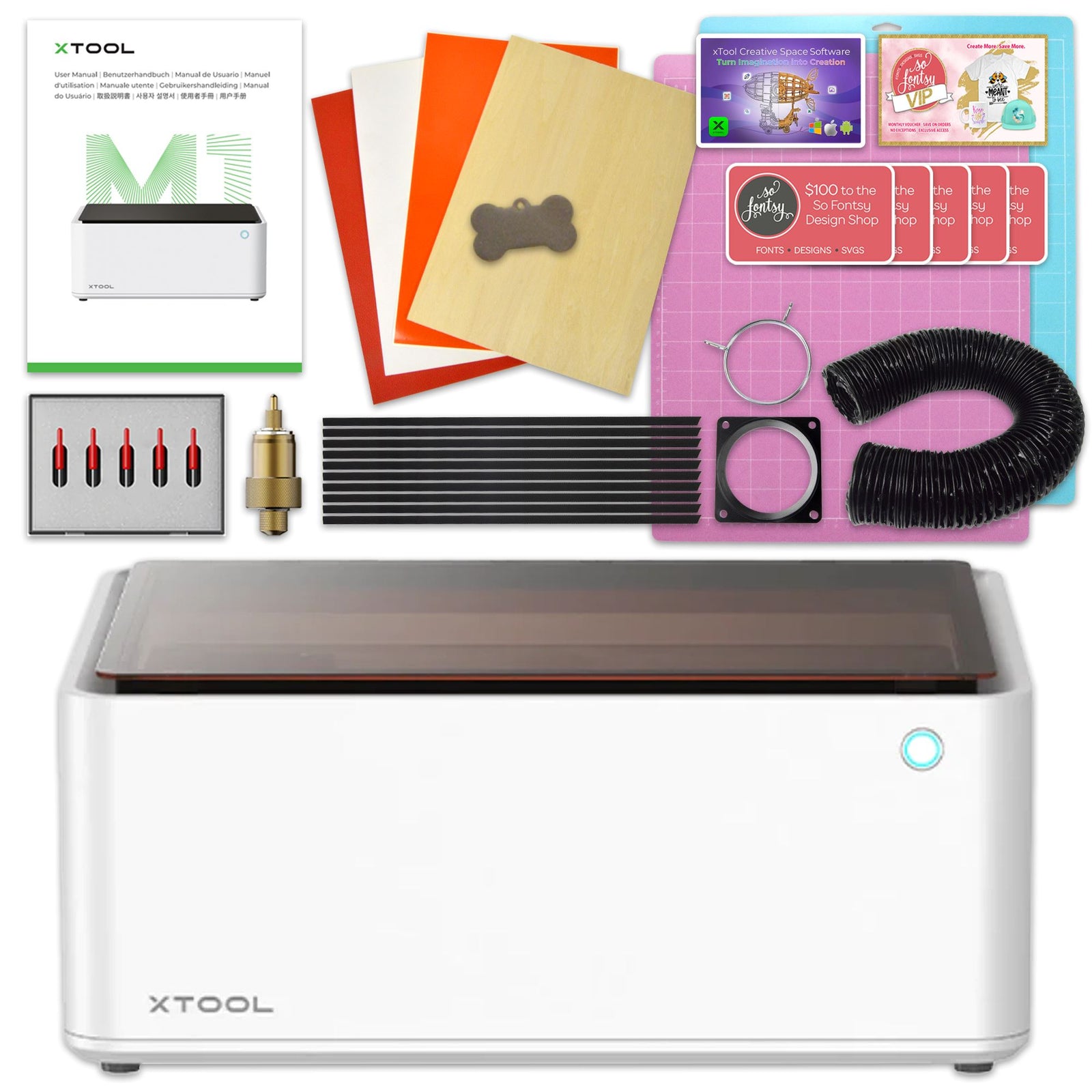 XTool M1 Craft Laser Cutter & Engraver Bundles & Accessories– Swing Design
