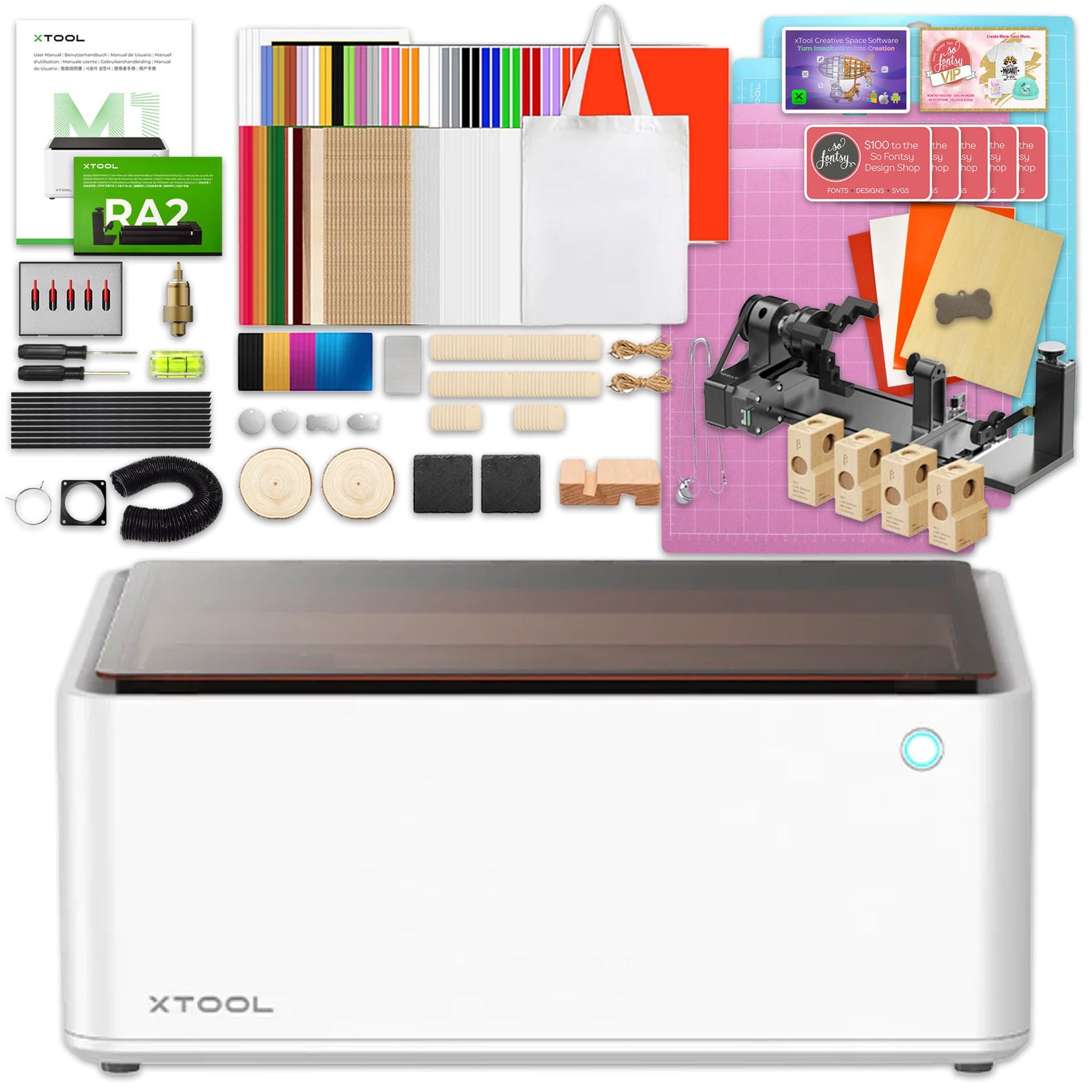 XTool M1 Craft Laser Cutter & Engraver Bundles & Accessories– Swing Design